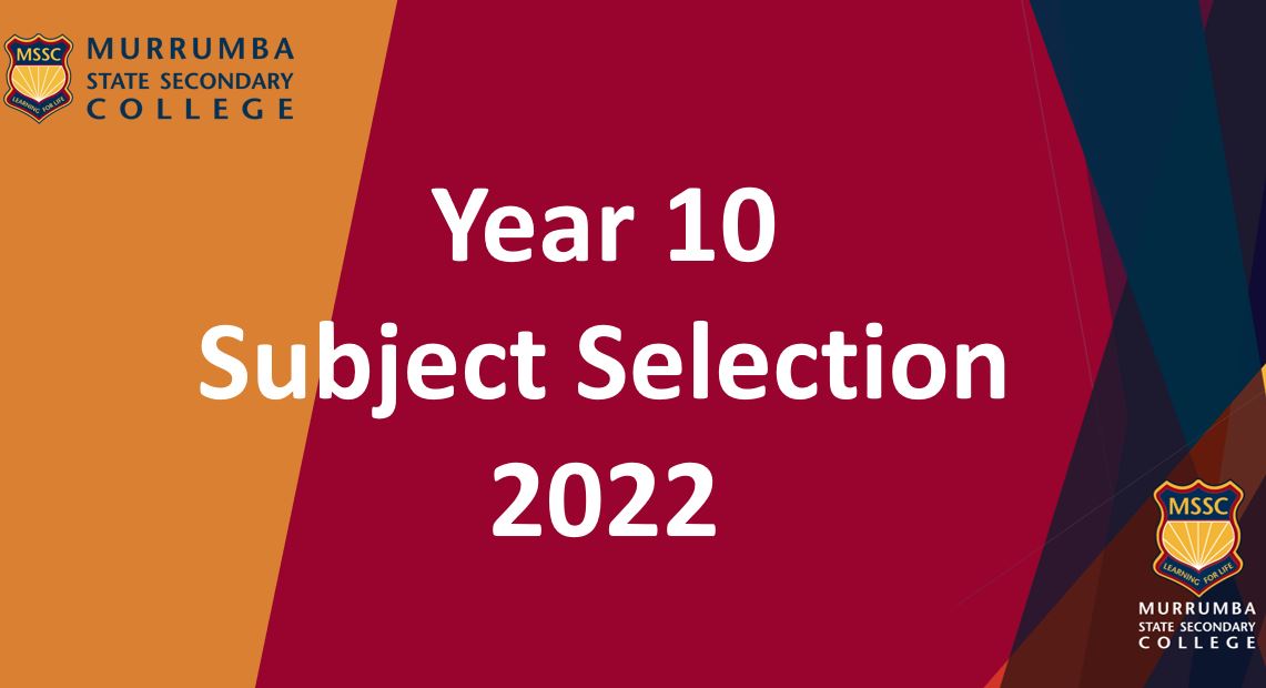 Year 9 in to Year 10 Subject Selection Information